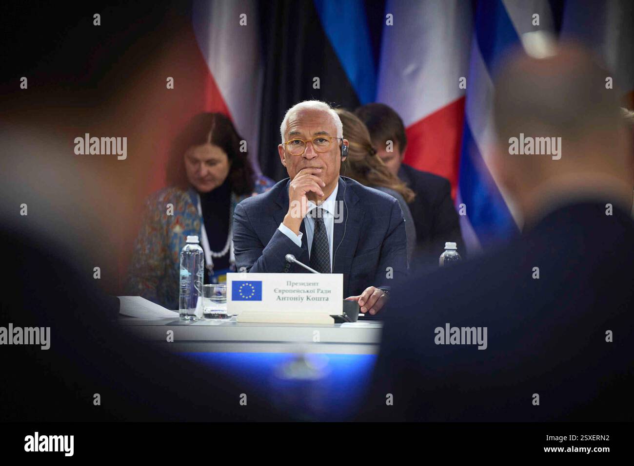 In this photo provided by the Ukrainian Presidential Press Office ...