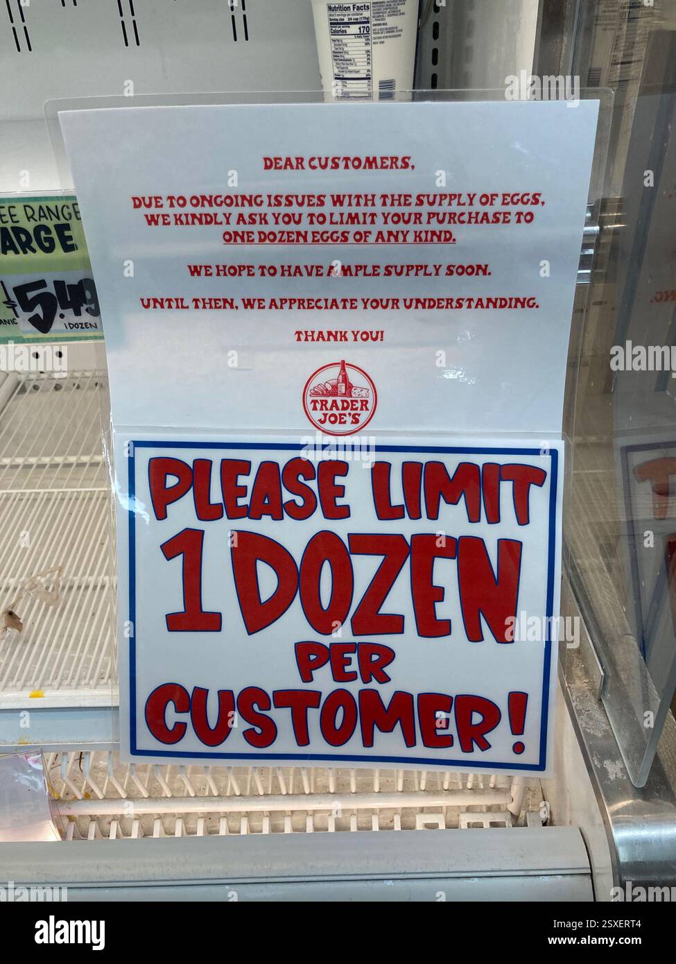 February 24, 2025, New York City, New York, USA: Trader Joe's sign for ...