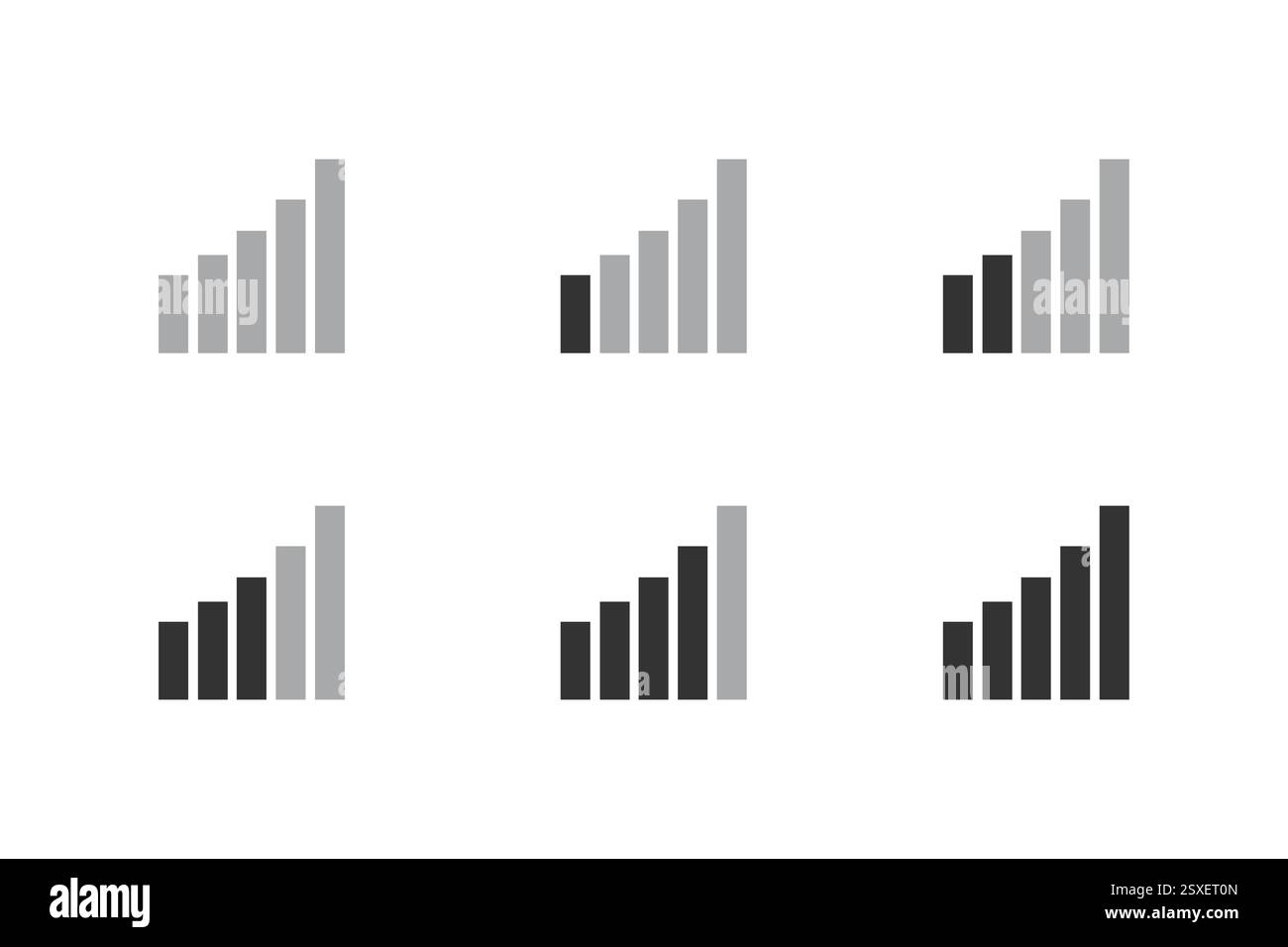 mobile network and antenna status internet indicator. vector isolated icons stock illustration ...