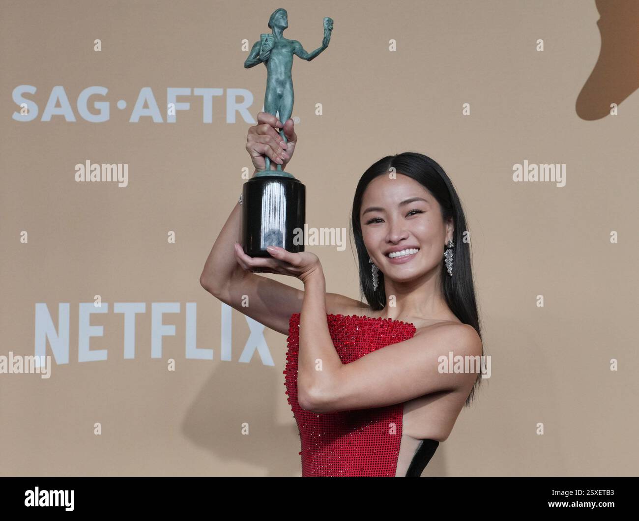 Anna Sawai winner of Outstanding Performance by an Ensemble in a Drama Series for "Sh?gun," pose ...