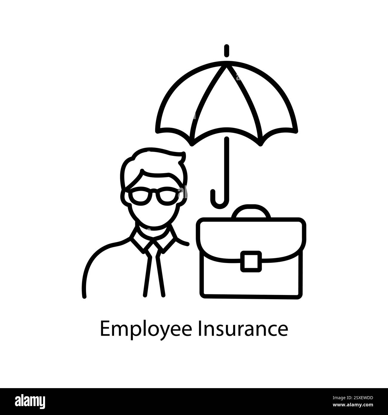Employee Insurance Icon Mixed Vector Illustration Stock Vector Image ...