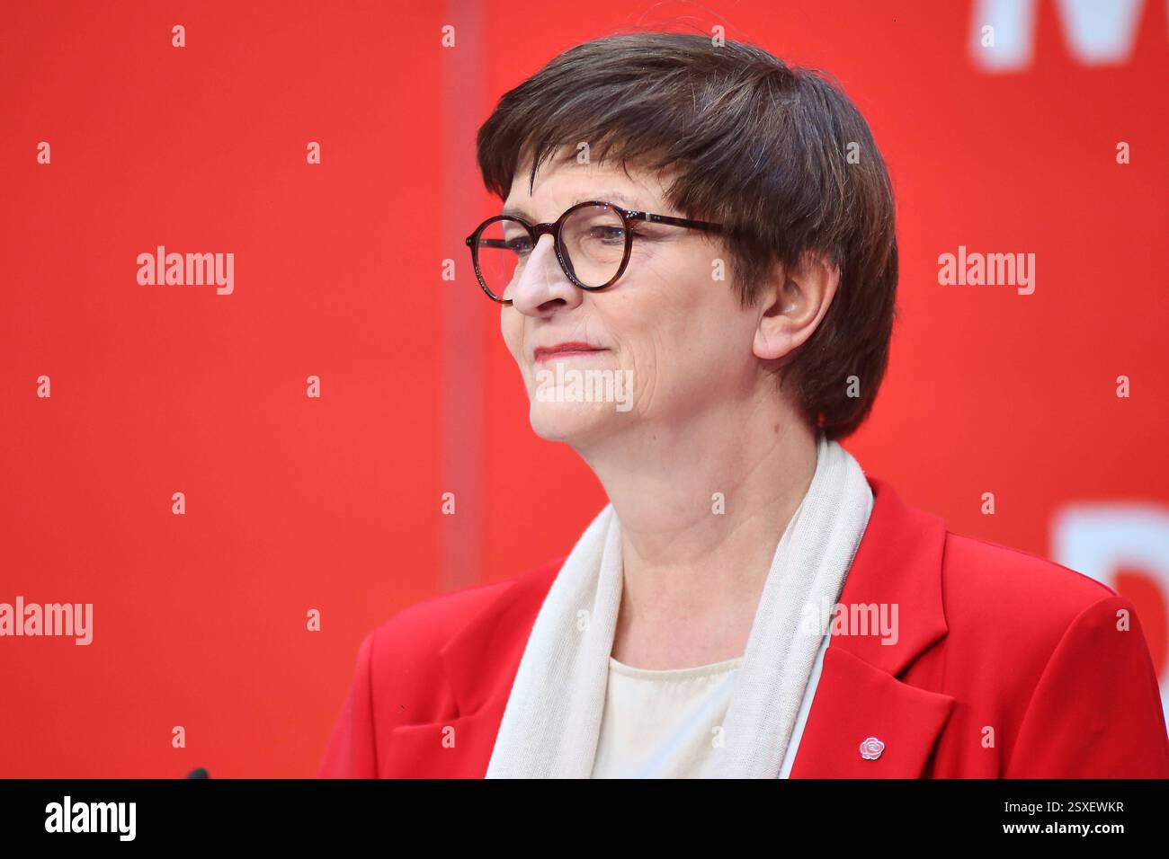 Berlin, Deutschland, 24.02.2025: Willy-Brandt-Haus: SPD-Wahlnachlese ...