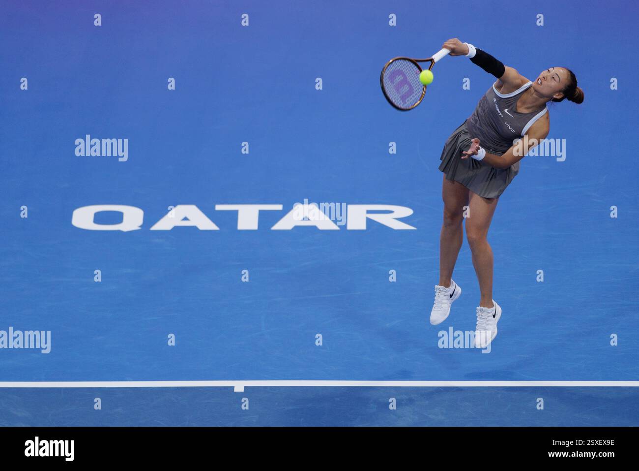 Qinwen Zheng of China during the Qatar TotalEnergies Open 2025, WTA ...