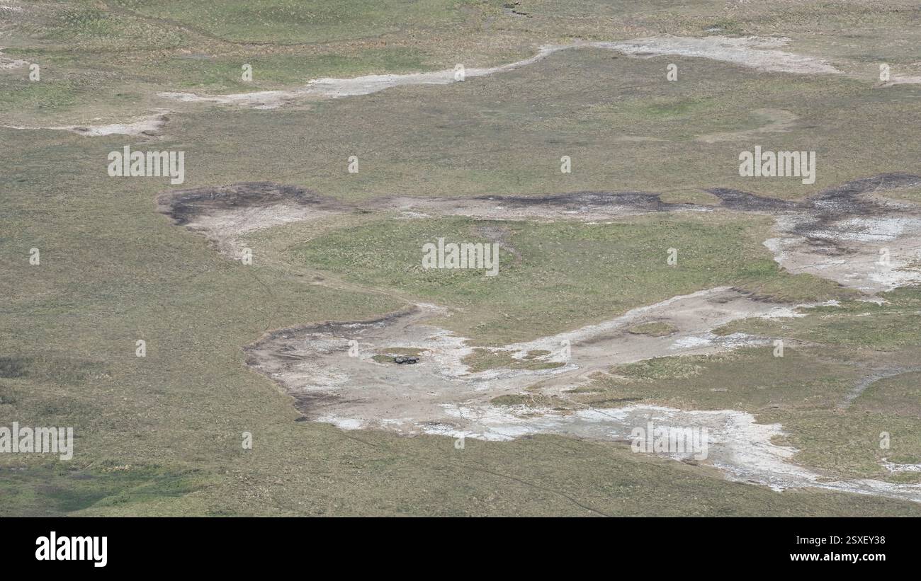 A captivating aerial view showcases a variety of unique geological ...