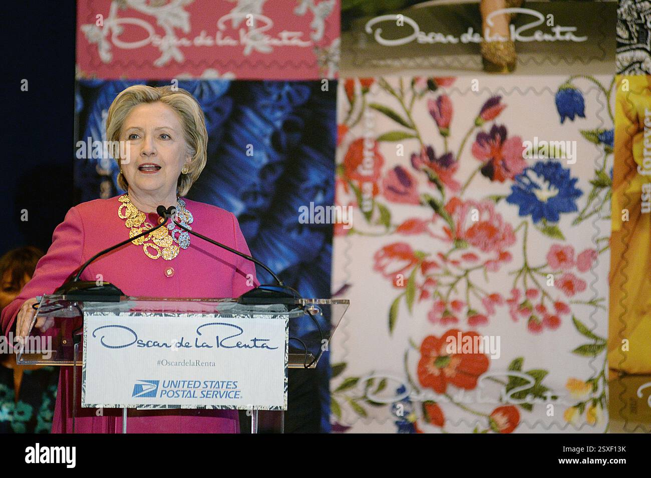 Press conference for The Oscar de la Renta Forever Stamp First-Day-of ...