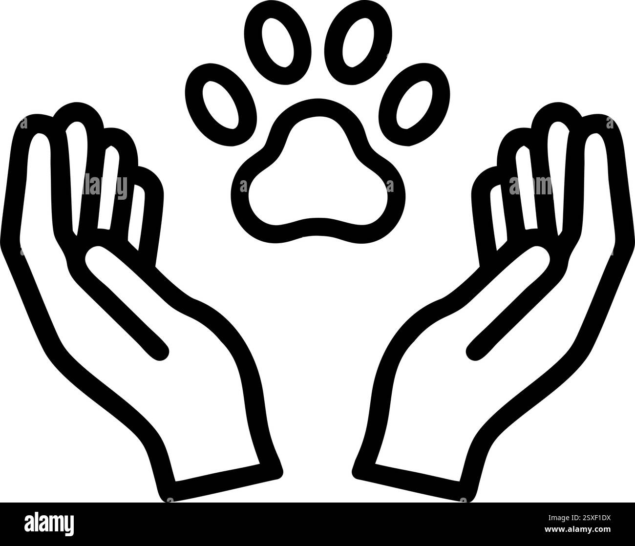 Pet Adoption Hands and Paw Icon Stock Vector Image & Art - Alamy