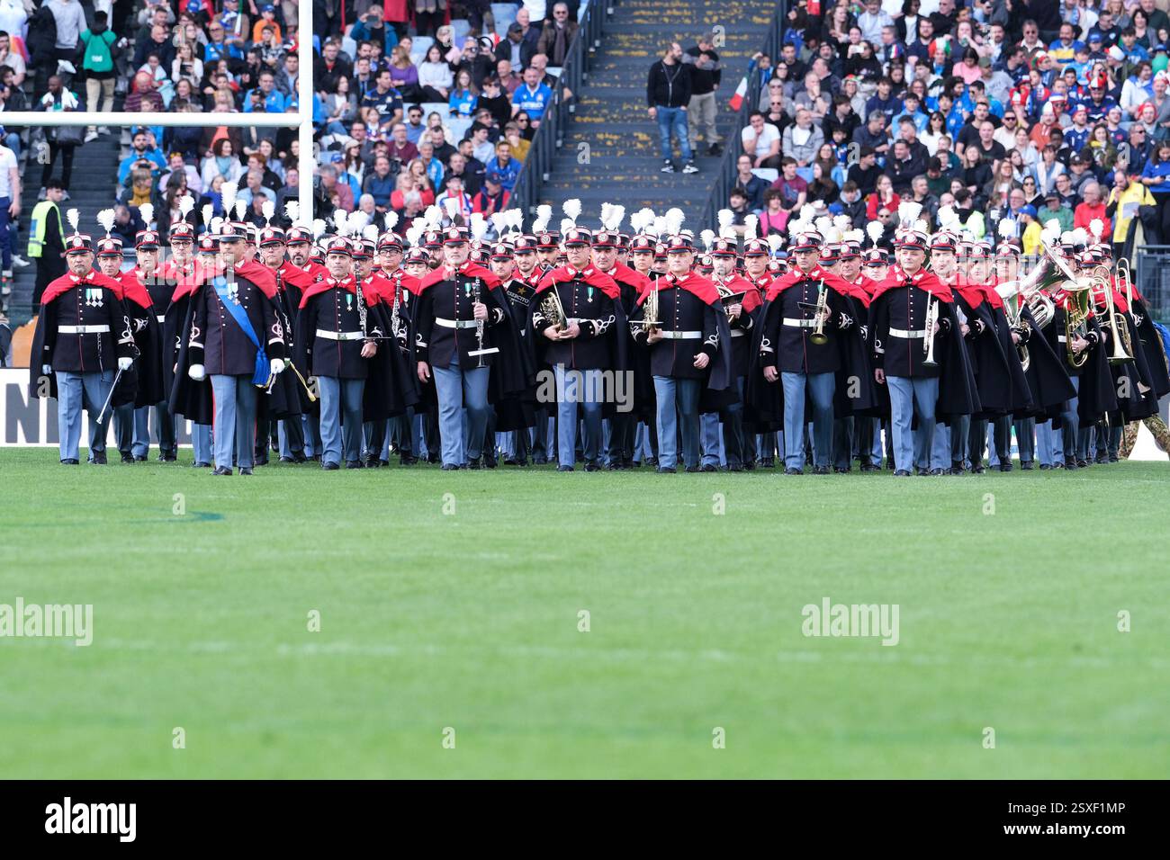Italian army band during the Guinness Men's Six Nations 2025, match ...