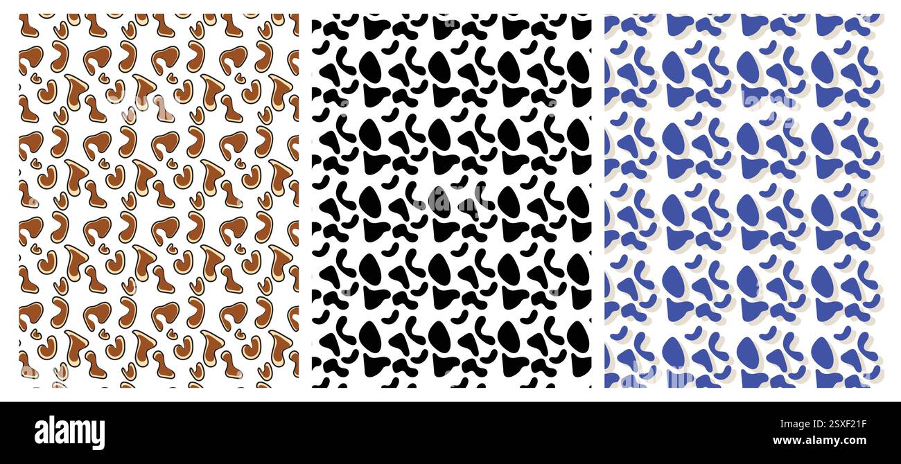 Abstract Animal Print Seamless Pattern Set. Modern Organic Wild Spots ...