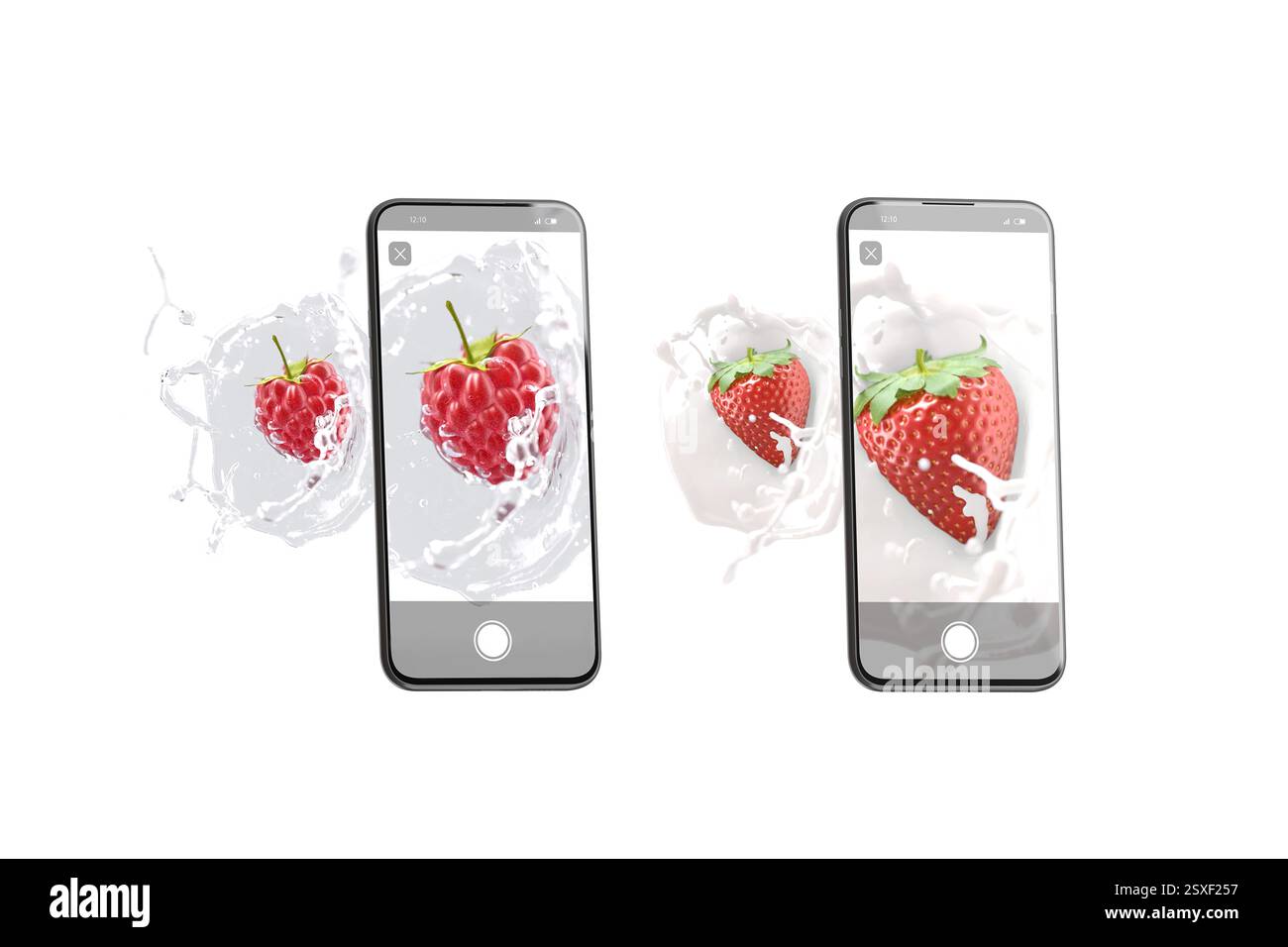 Phone screen capture macro photoshoot stop motion, isolated, 3d ...