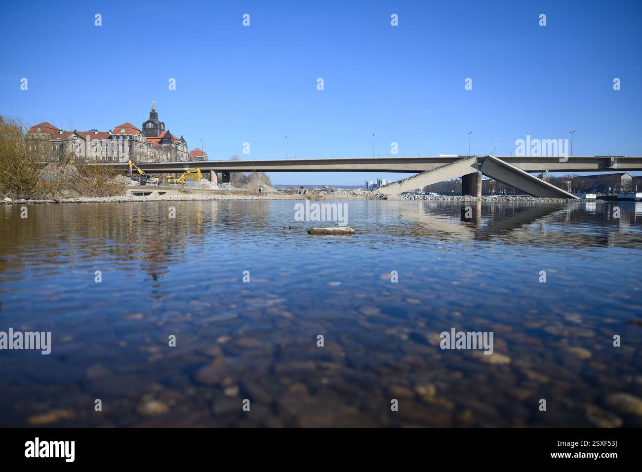 Dresden, Germany. 24th Feb, 2025. View of the bridge span of the ...