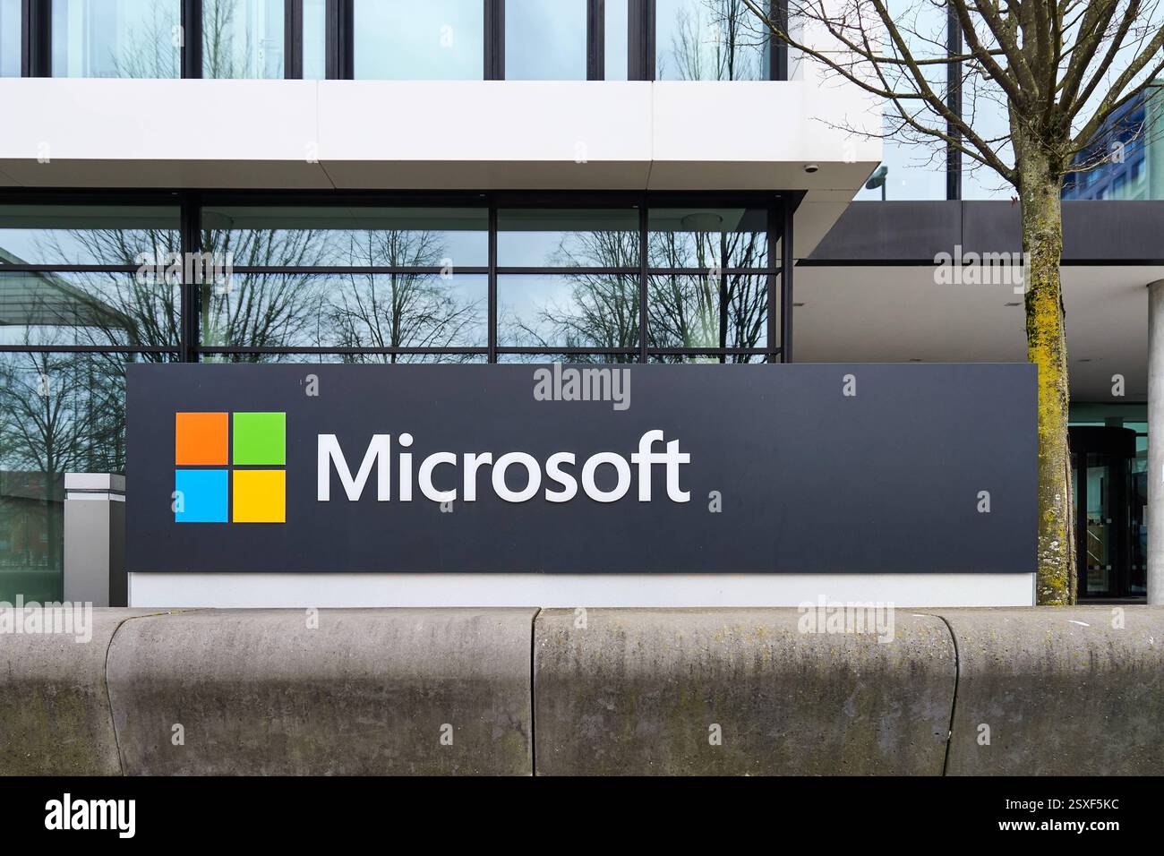 Munich, Bavaria, Germany - February 23, 2025: The entrance area of the ...