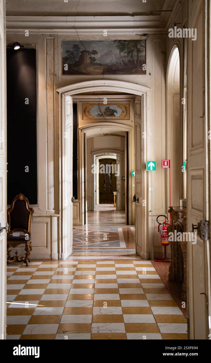 Ancient royal palace interior featuring high doors and expansive royal ...