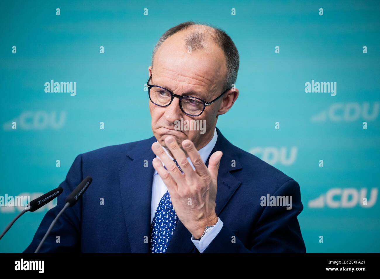 Berlin, Germany. 24th Feb, 2025. Friedrich Merz, CDU federal chairman ...