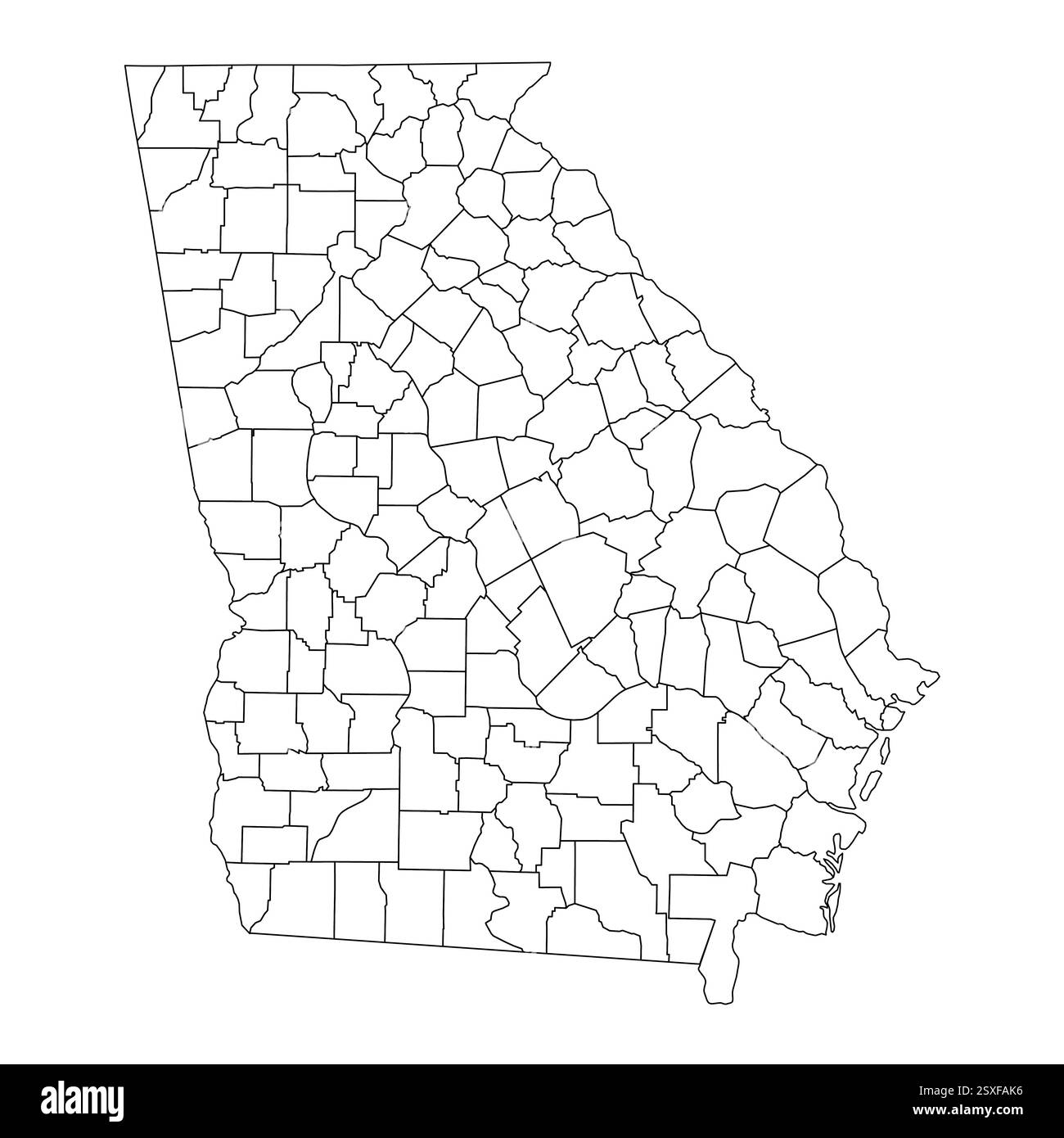 Georgia, GA - detailed political map of US state. Administrative map ...