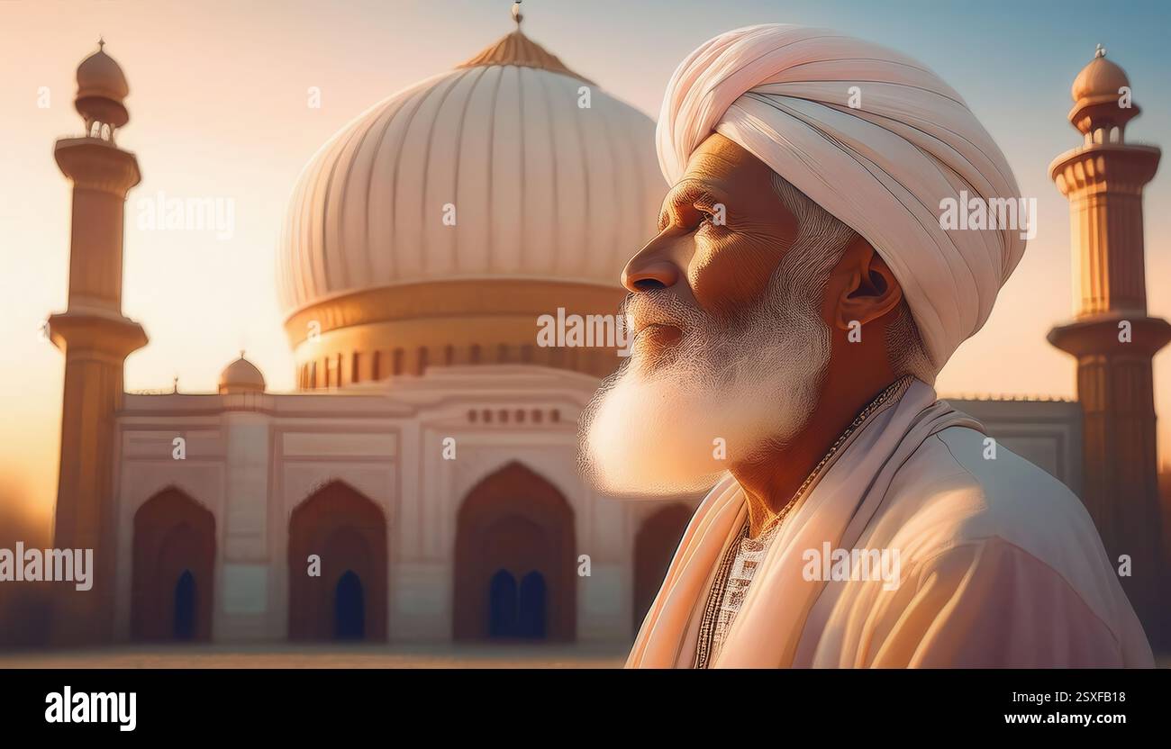 A wise elder reflects on Ramadans significance as the sun sets behind a ...