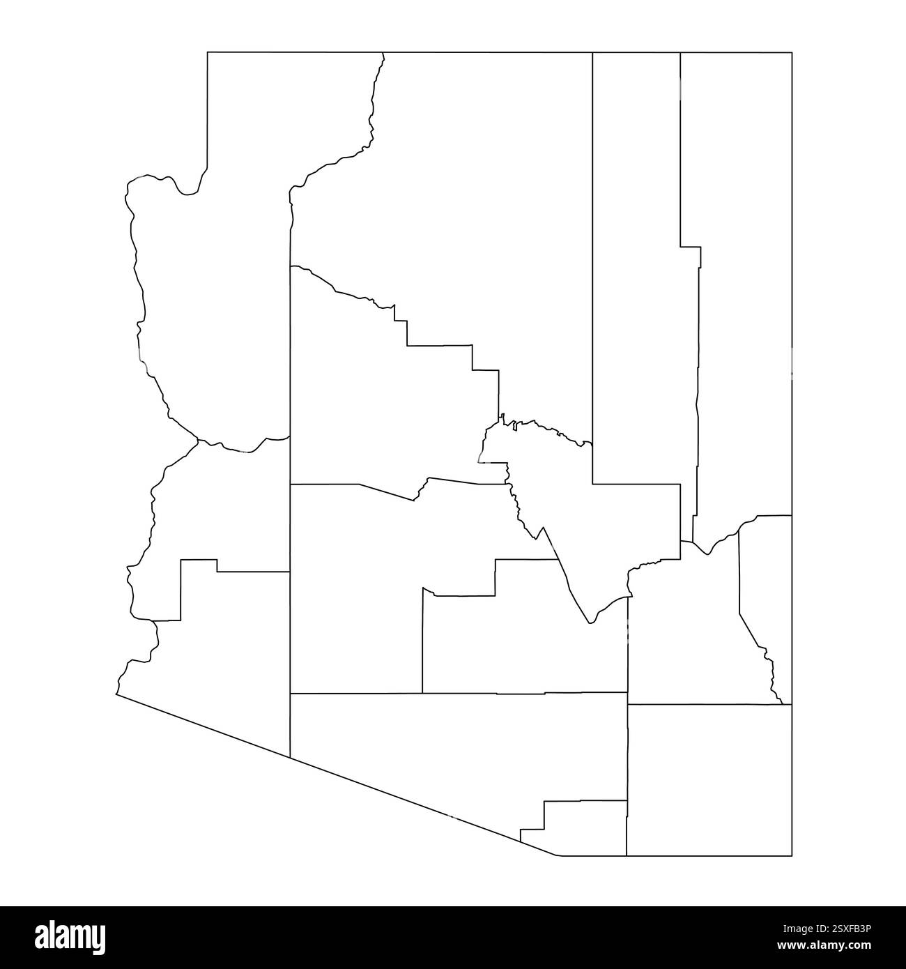Arizona, AZ - detailed political map of US state. Administrative map ...