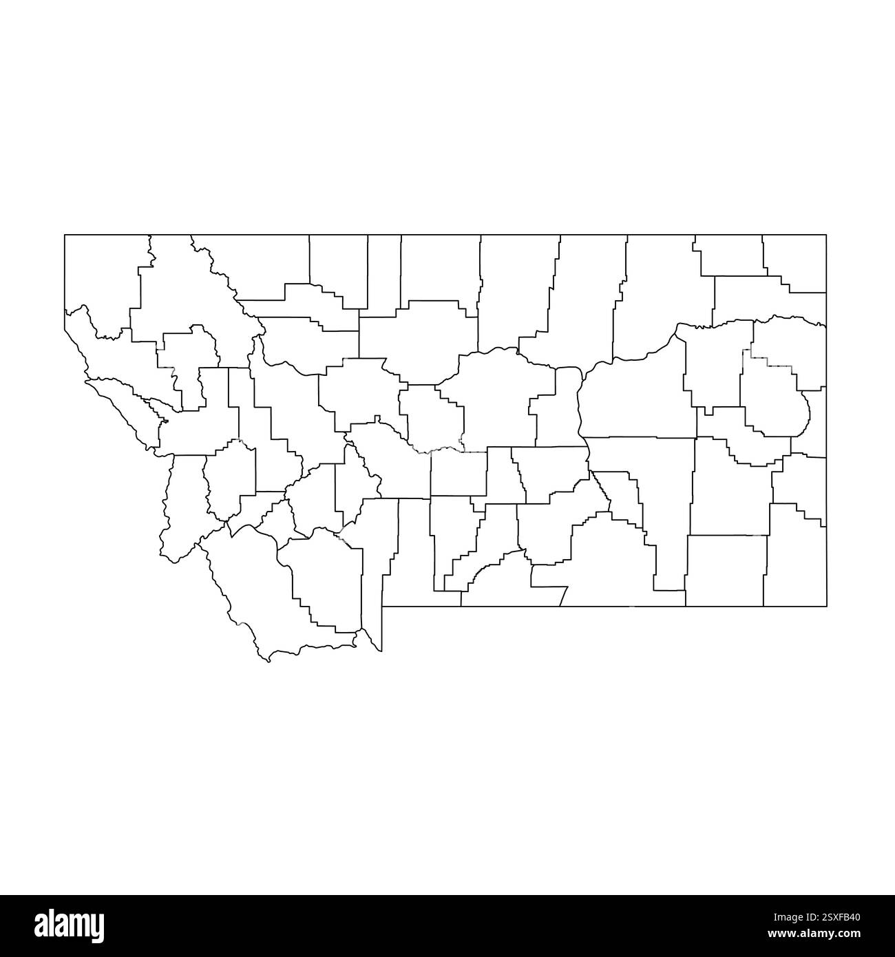 Montana, MT - detailed political map of US state. Administrative map ...
