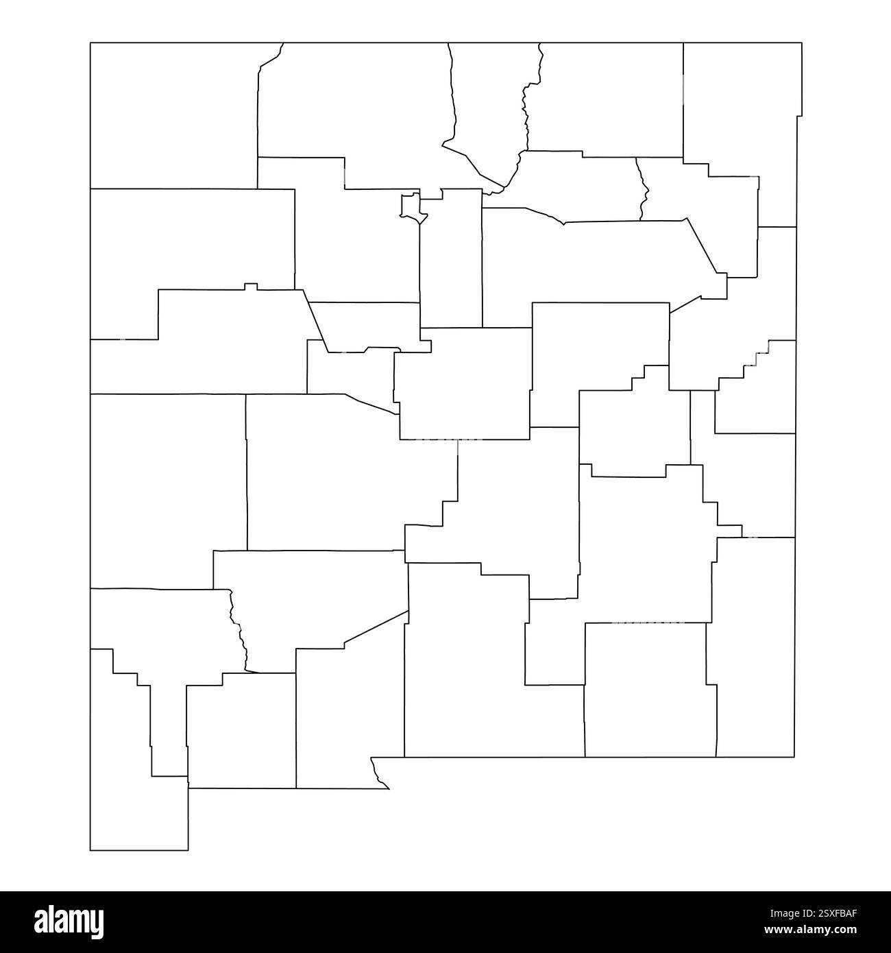 New Mexico, NM - detailed political map of US state. Administrative map ...