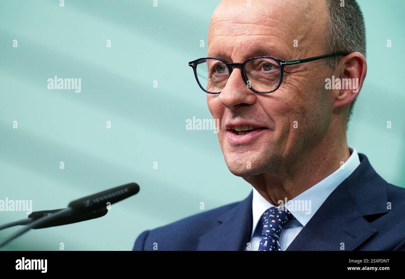 24 February 2025, Berlin: Friedrich Merz, CDU federal chairman and CDU ...