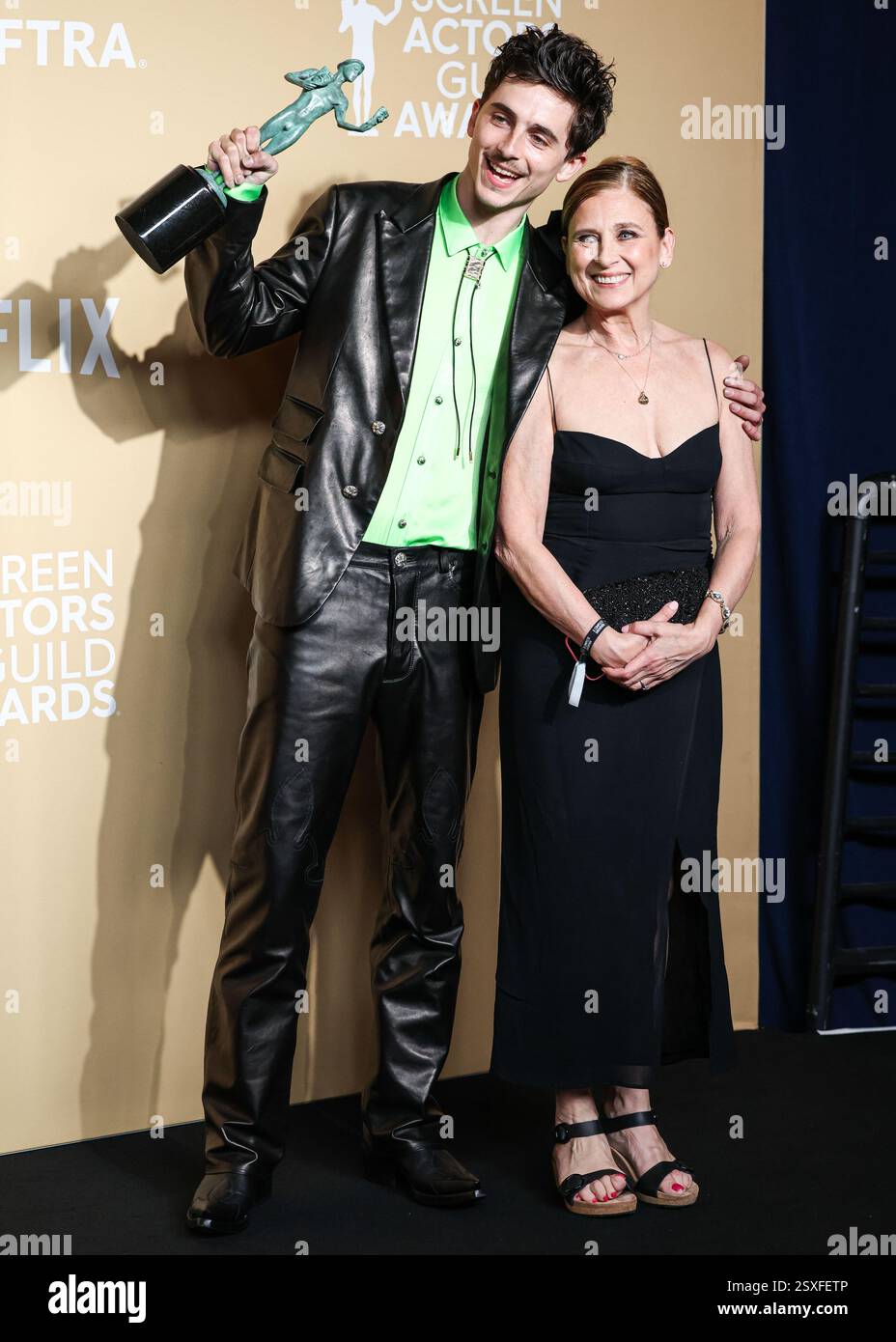 LOS ANGELES, CALIFORNIA, USA - FEBRUARY 23: Timothee Chalamet, winner ...