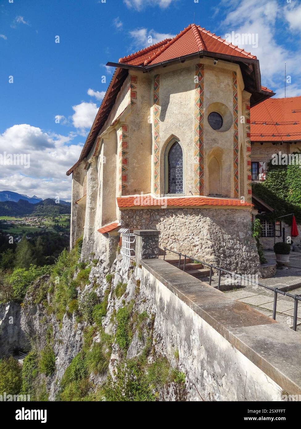 Impression of Bled Castle above Lake Bled in the Julian Alps of the ...