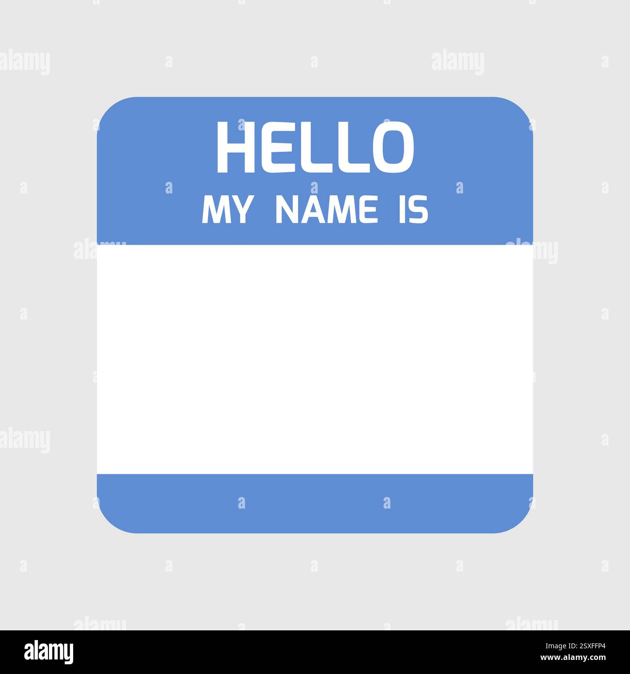 Name tag or sticker template. Blank hello my name is simple ...
