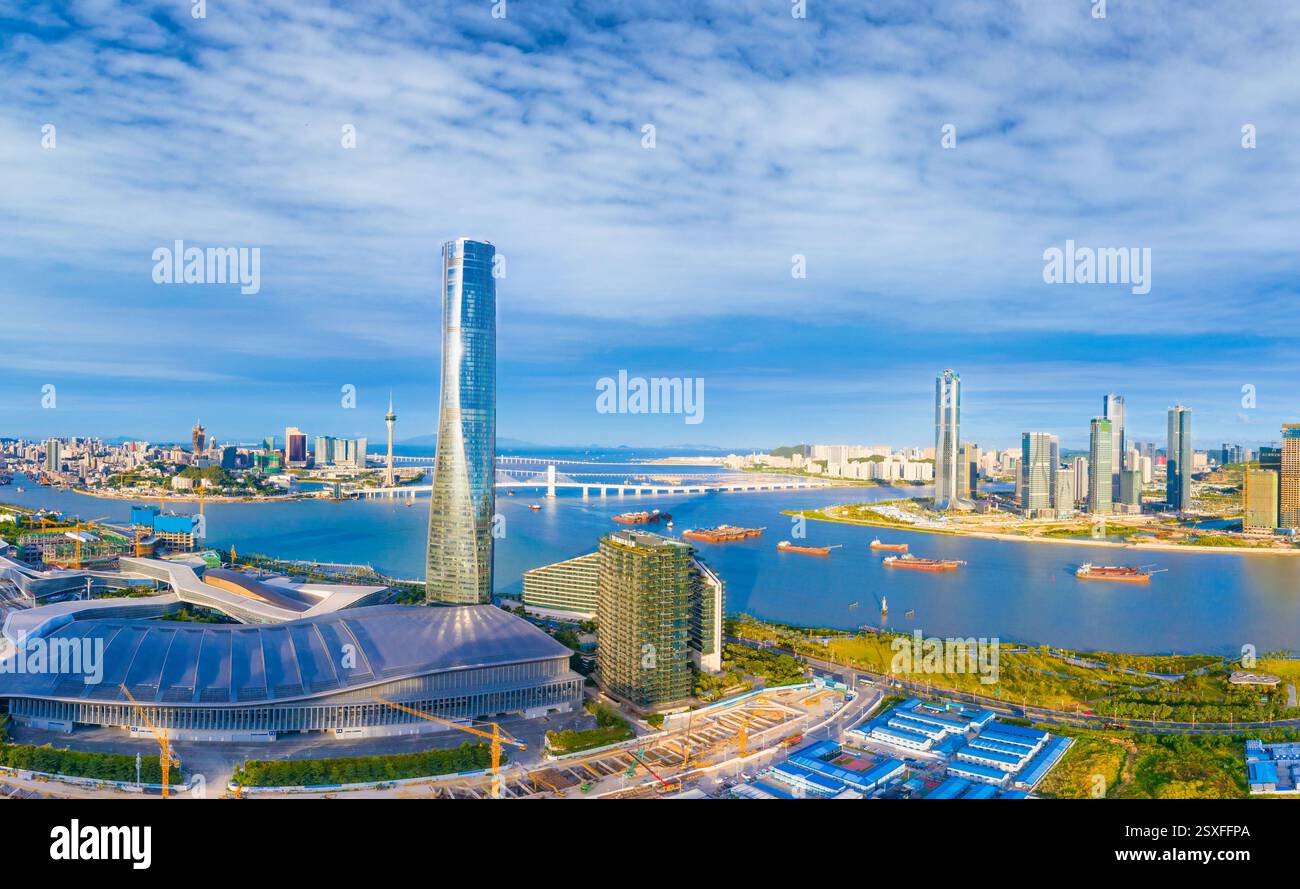 Aerial Scenery of Zhuhai Central Building, Guangdong Province, China ...