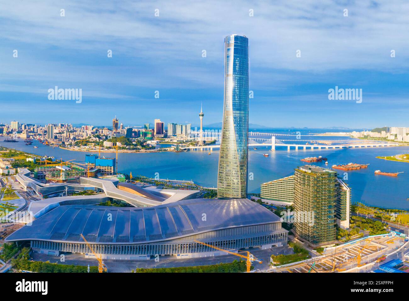 Aerial Scenery of Zhuhai Central Building, Guangdong Province, China ...