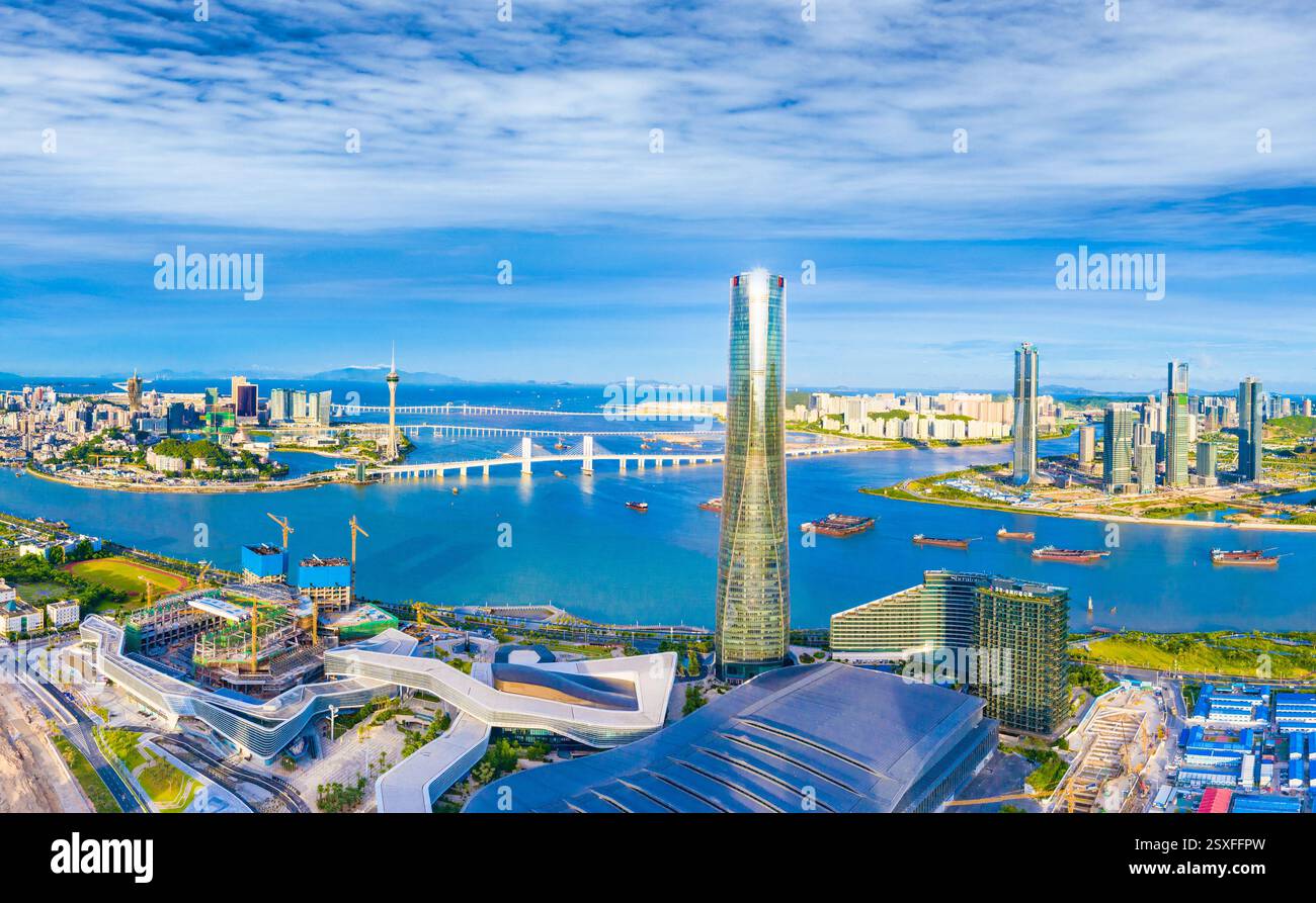 Aerial Scenery of Zhuhai Central Building, Guangdong Province, China ...