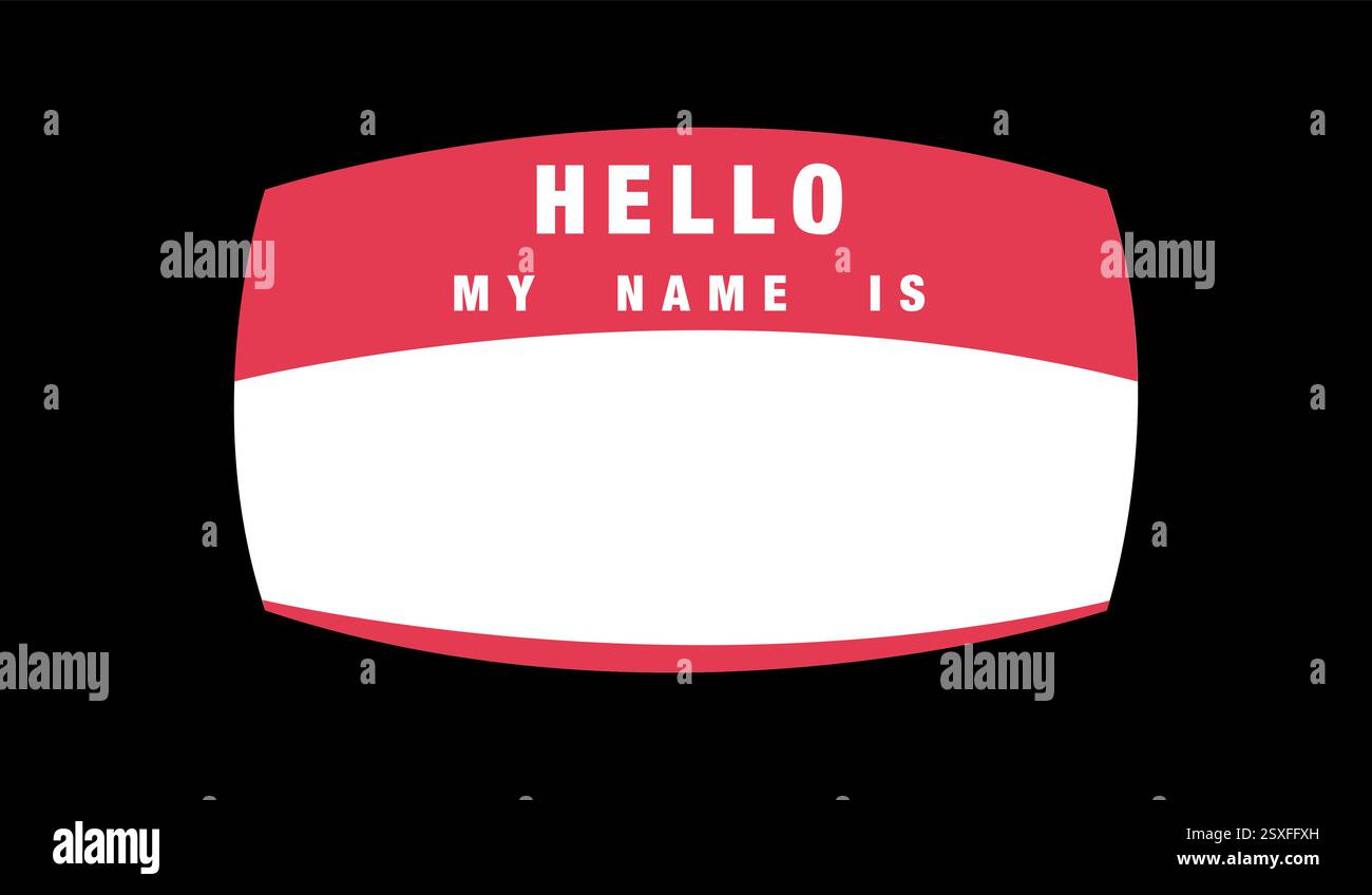 Name badge or sticker template. Blank hello my name is simple ...