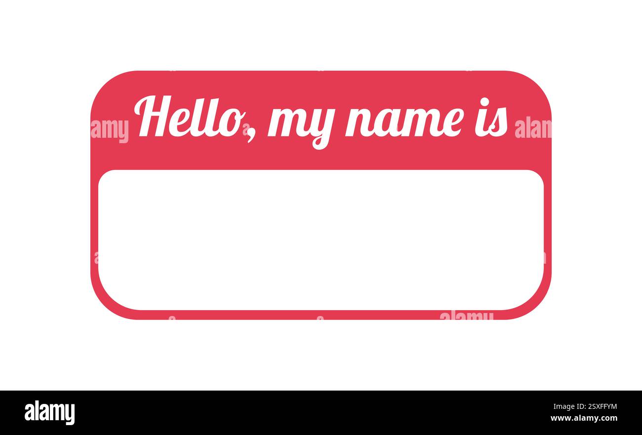 Hello my name is - introduction sticker template or name badge design ...