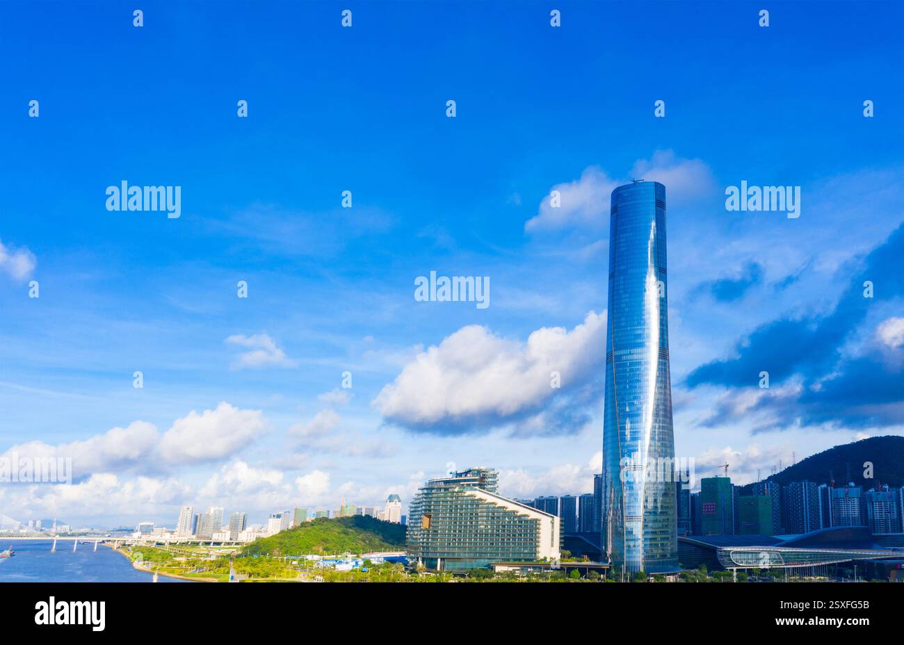 Aerial Scenery of Zhuhai Central Building, Guangdong Province, China ...