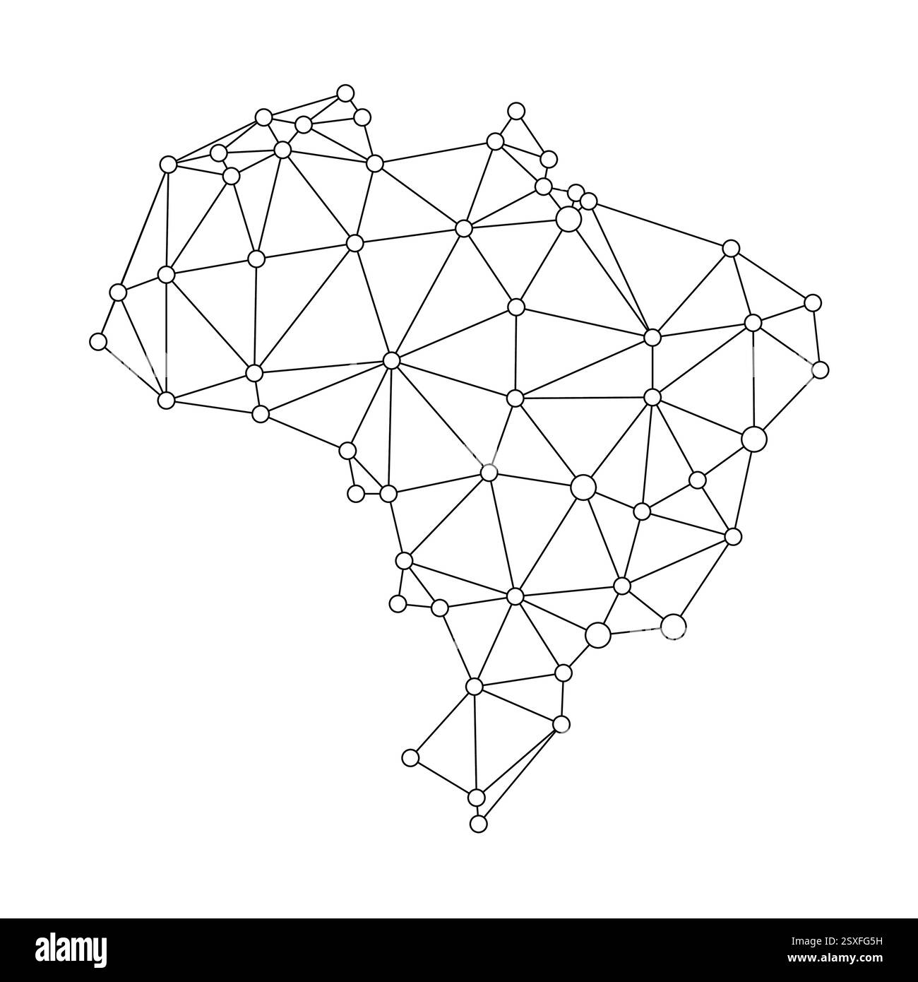 Brazil map. Abstract geometric map - connection mesh lines Stock Vector ...