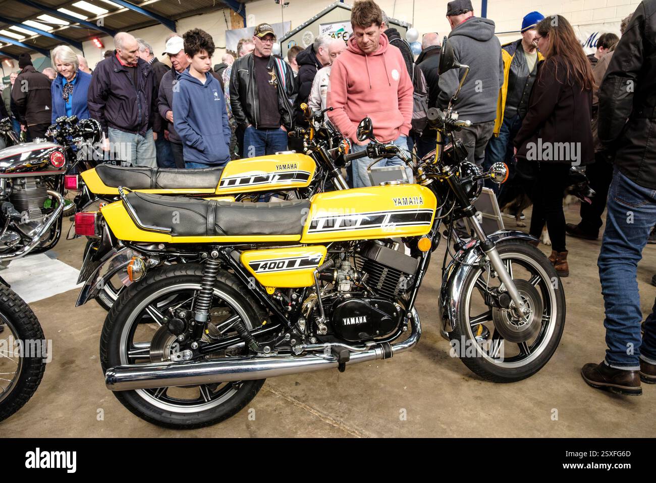 Bristol Classic Motorcycle show Yamaha RD400 two stroke twin yello ...