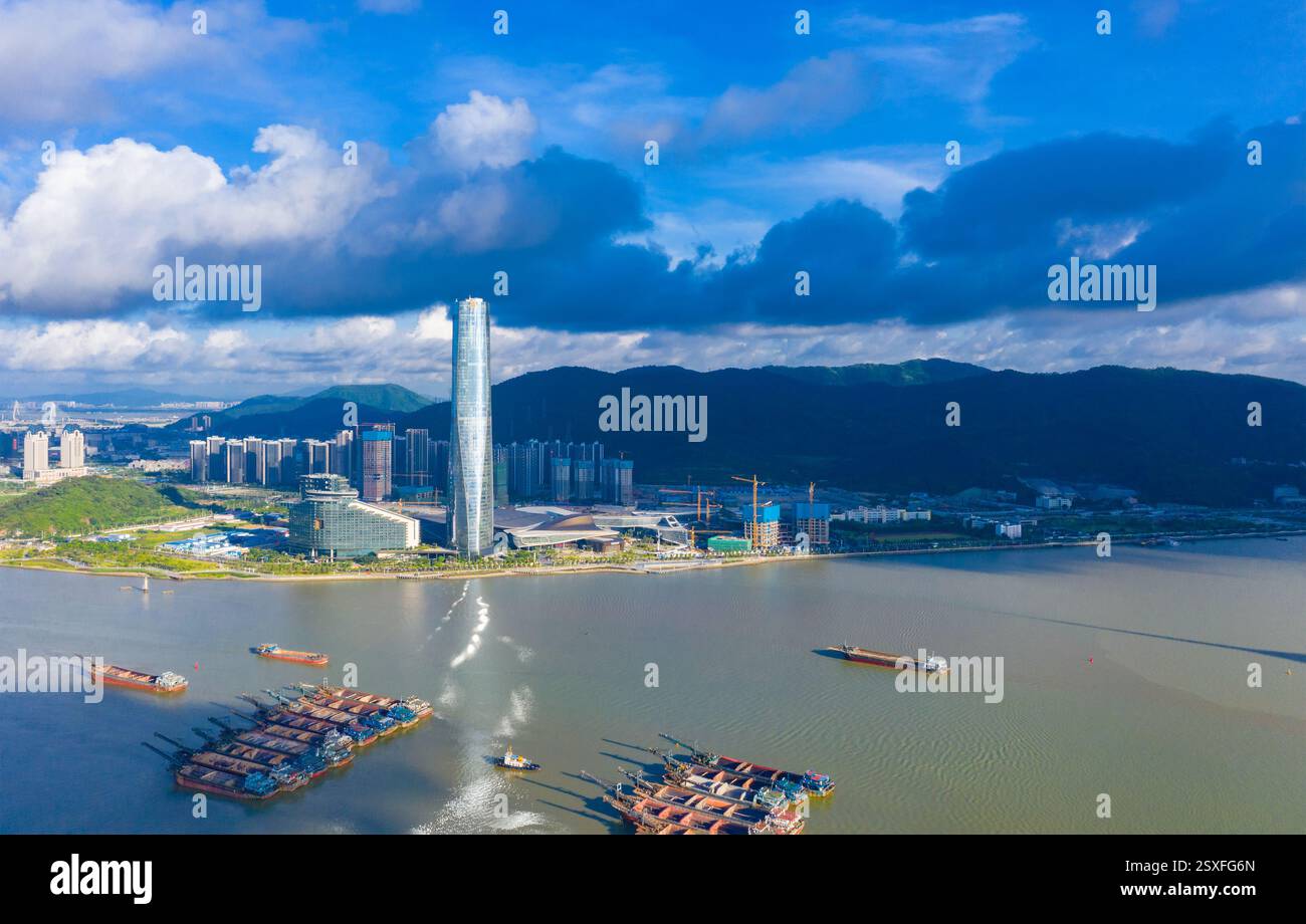 Aerial Scenery of Zhuhai Central Building, Guangdong Province, China ...
