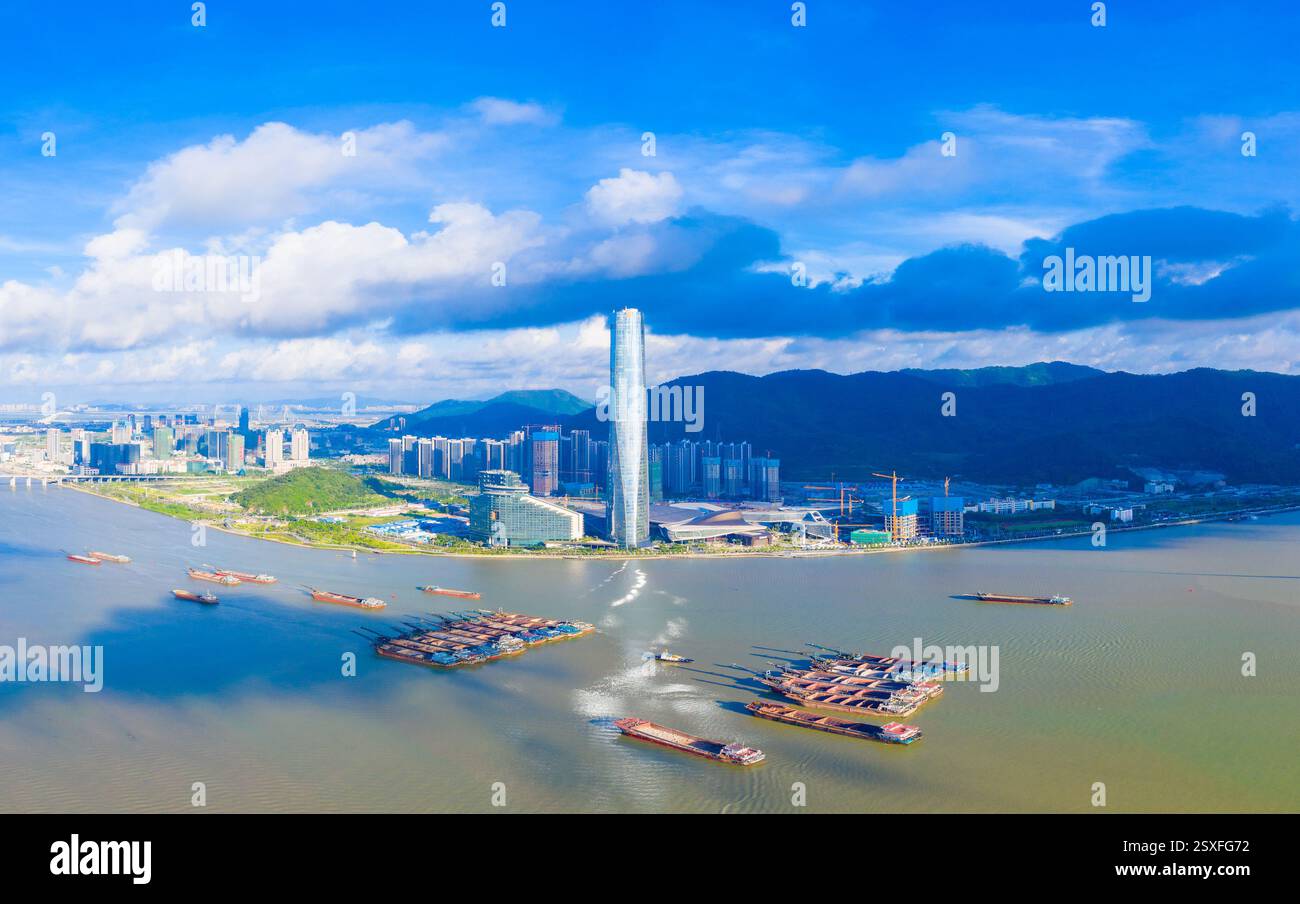 Aerial Scenery of Zhuhai Central Building, Guangdong Province, China ...
