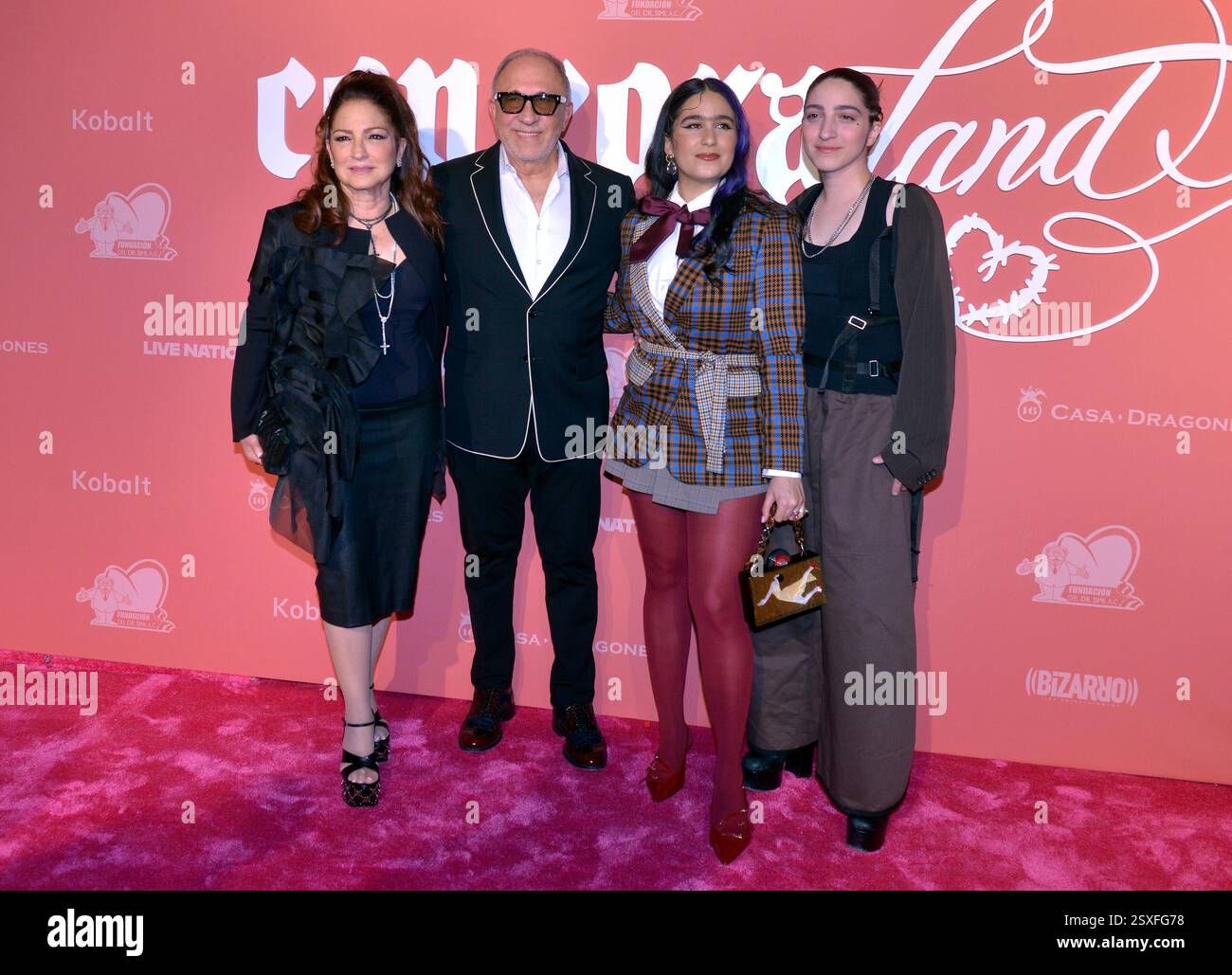 Miami, Florida, USA. 22nd Feb, 2025. Gloria Estefan, Emilio Estefan ...