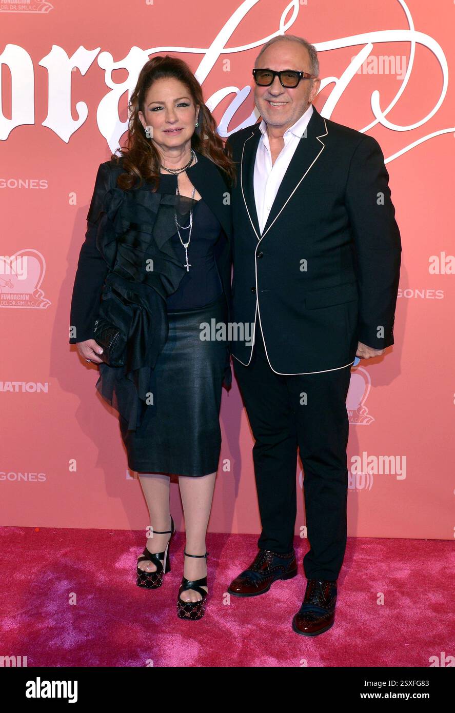 Miami, Florida, USA. 22nd Feb, 2025. Gloria Estefan and Emilio Estefan ...