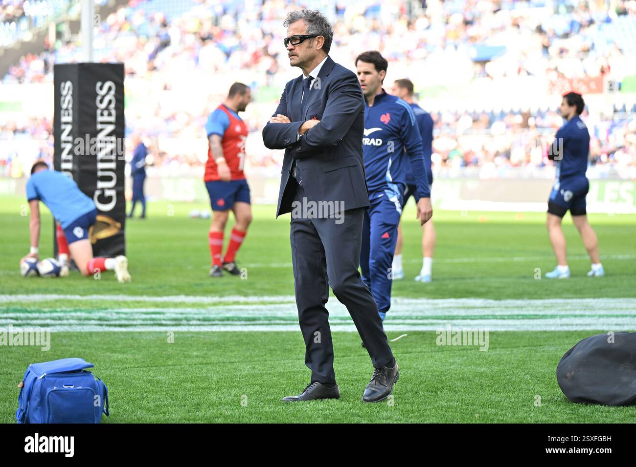 Rome, Italy. 23rd Feb, 2025. France head coach Fabien Galthie seen in ...