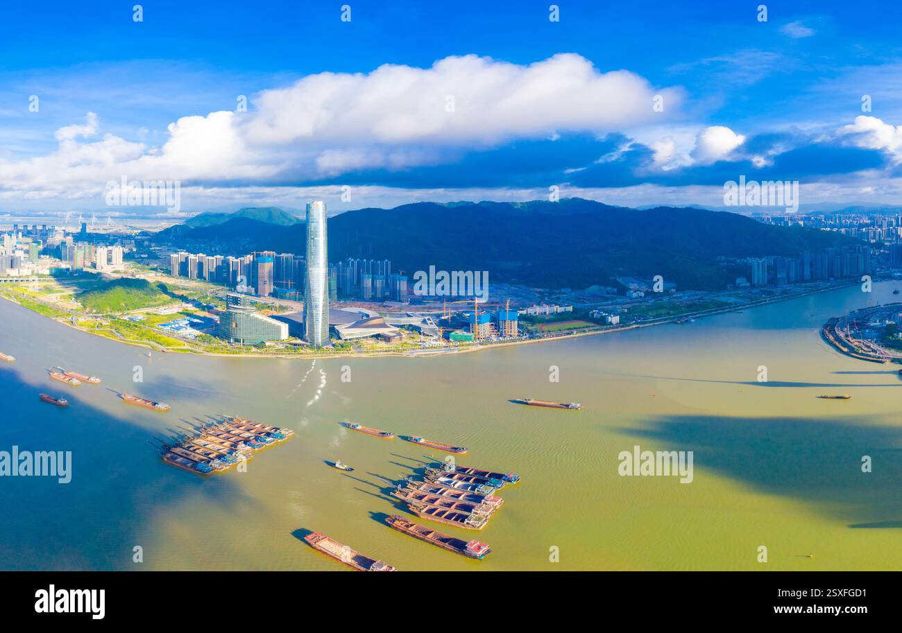 Aerial Scenery of Zhuhai Central Building, Guangdong Province, China ...