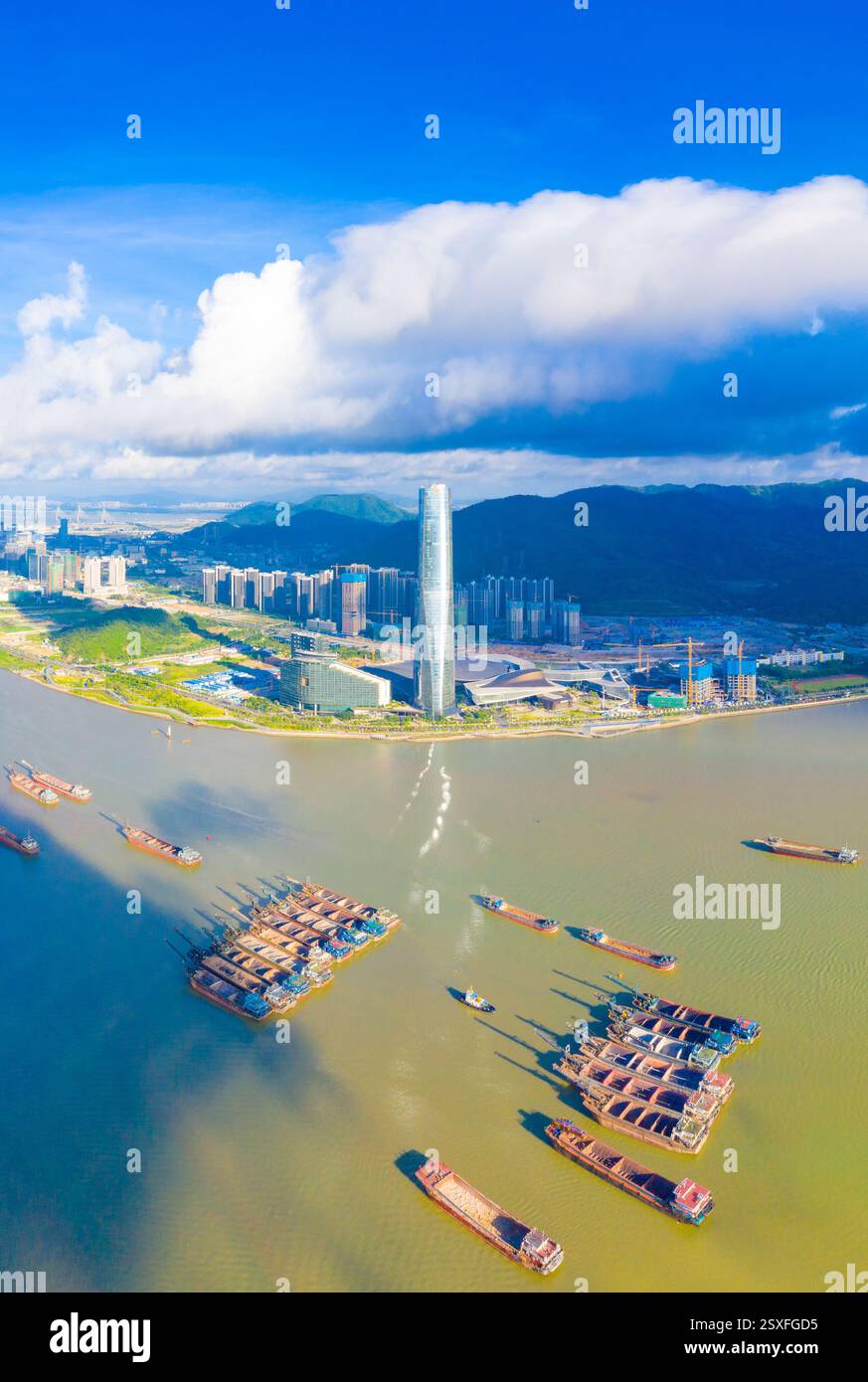 Aerial Scenery of Zhuhai Central Building, Guangdong Province, China ...