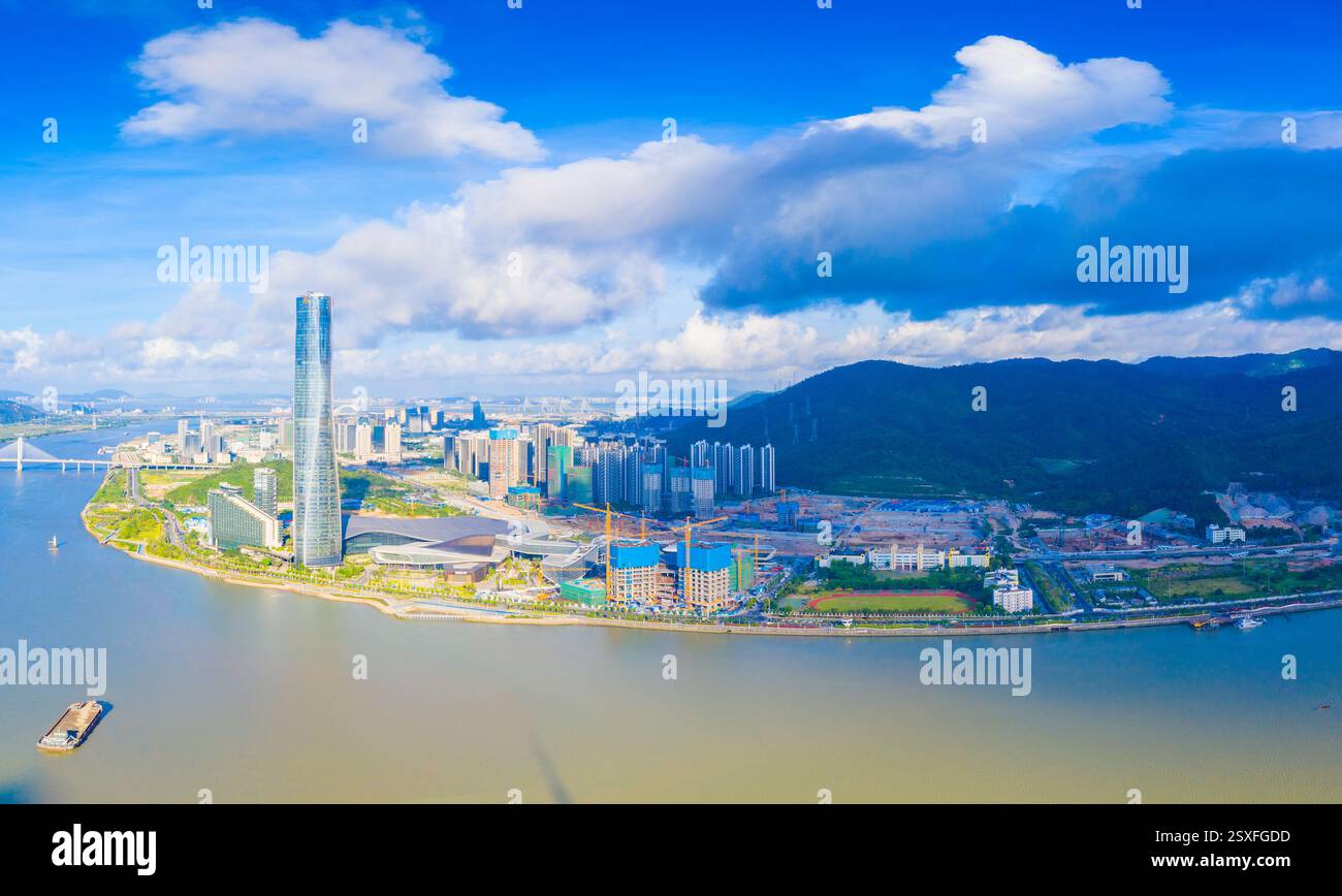 Aerial Scenery of Zhuhai Central Building, Guangdong Province, China ...
