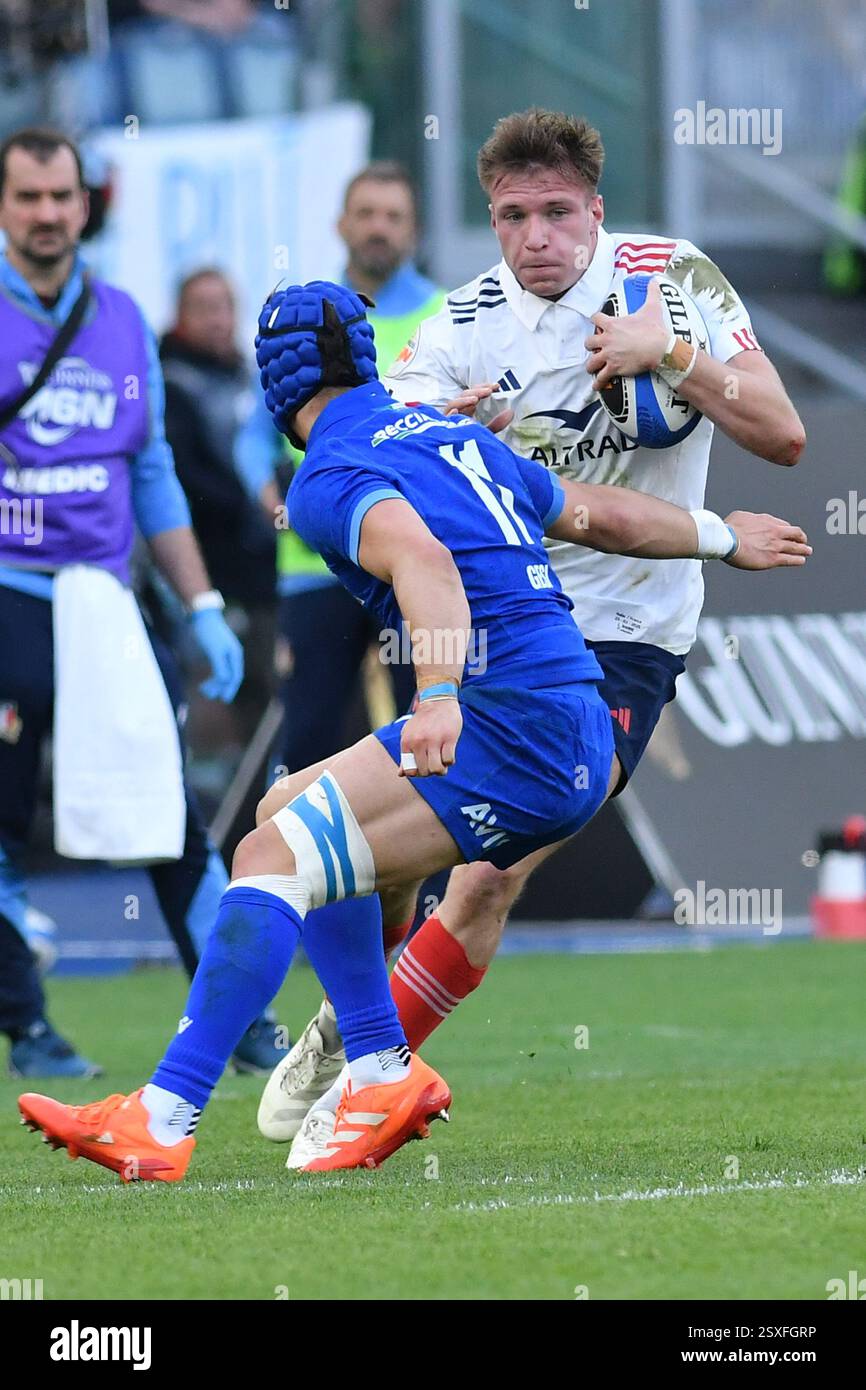 Simone Gesi of Italy (L) and Leo Barre of France (R) seen in action ...