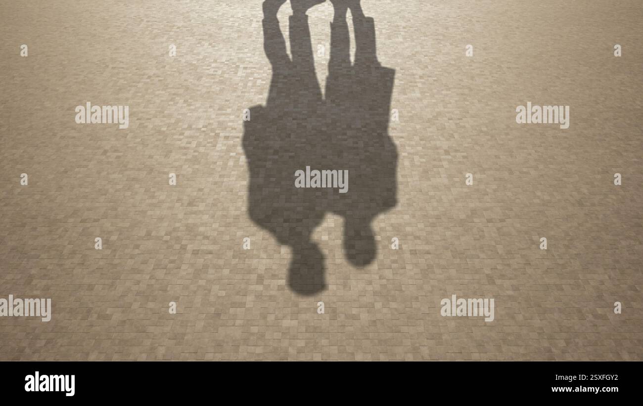 Concept or conceptual background of floor texture surface with a human ...