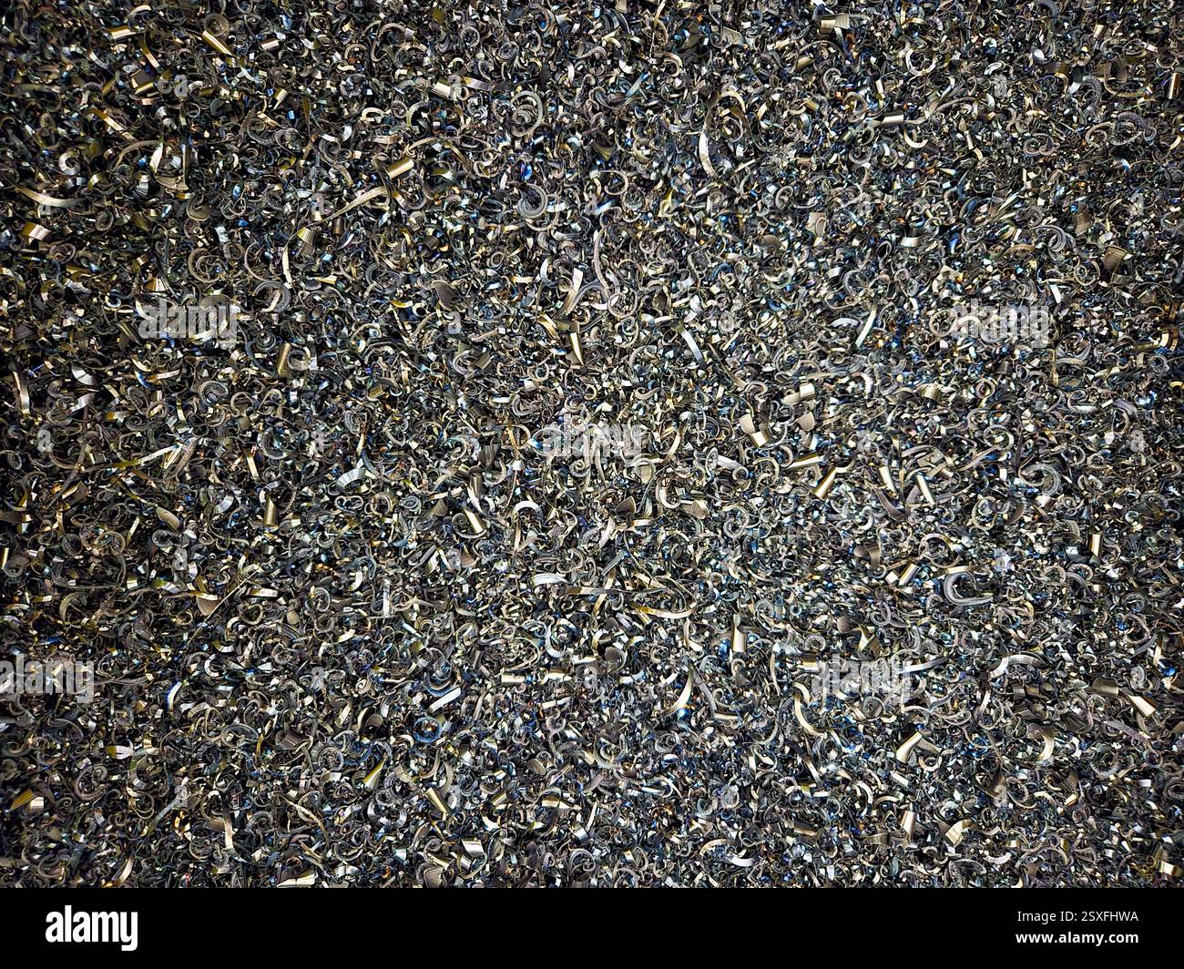 Metallic shavings intricately arranged, showcasing a detailed and ...