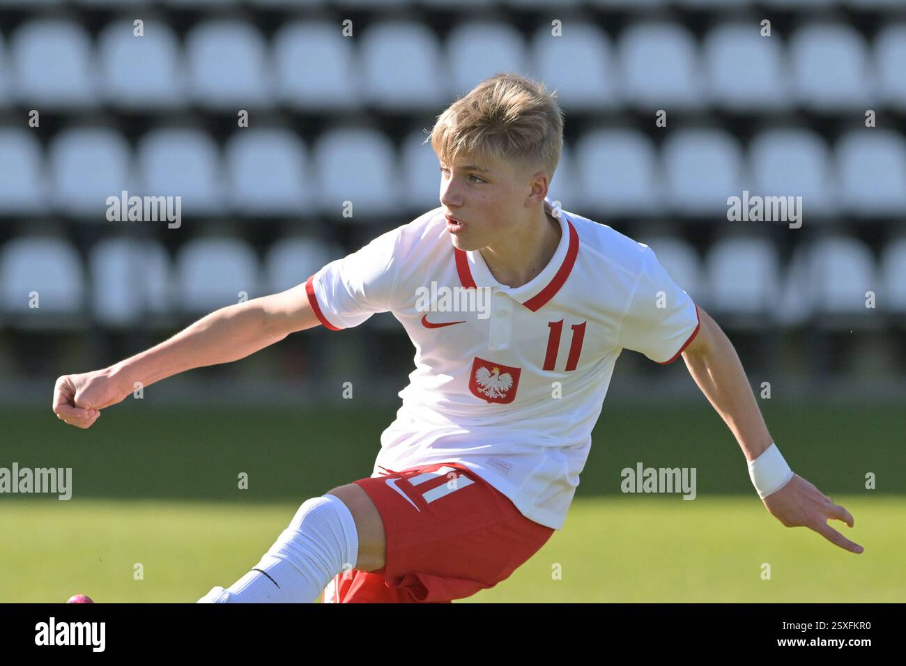 Borys Kustra (11) of Poland pictured during a friendly soccer game ...