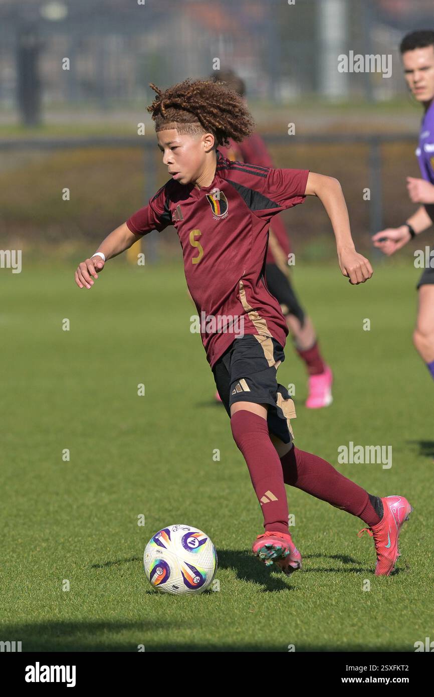 Ilias Ibrahim (5) of Belgium pictured during a friendly soccer game ...