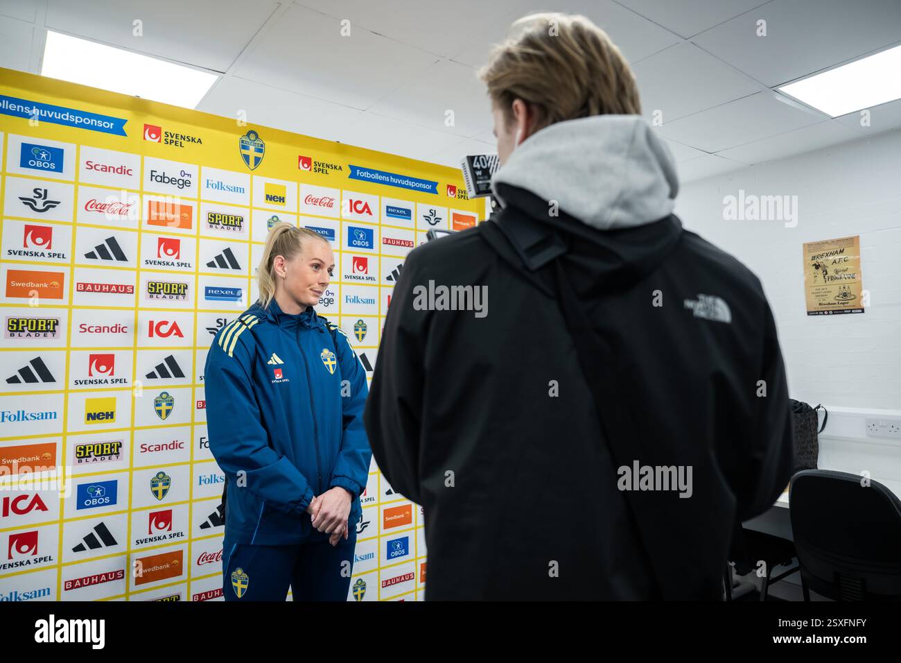 Wrexham, UK. 24th Feb, 2025. 250224 Stina Blackstenius of the Swedish women's national football ...