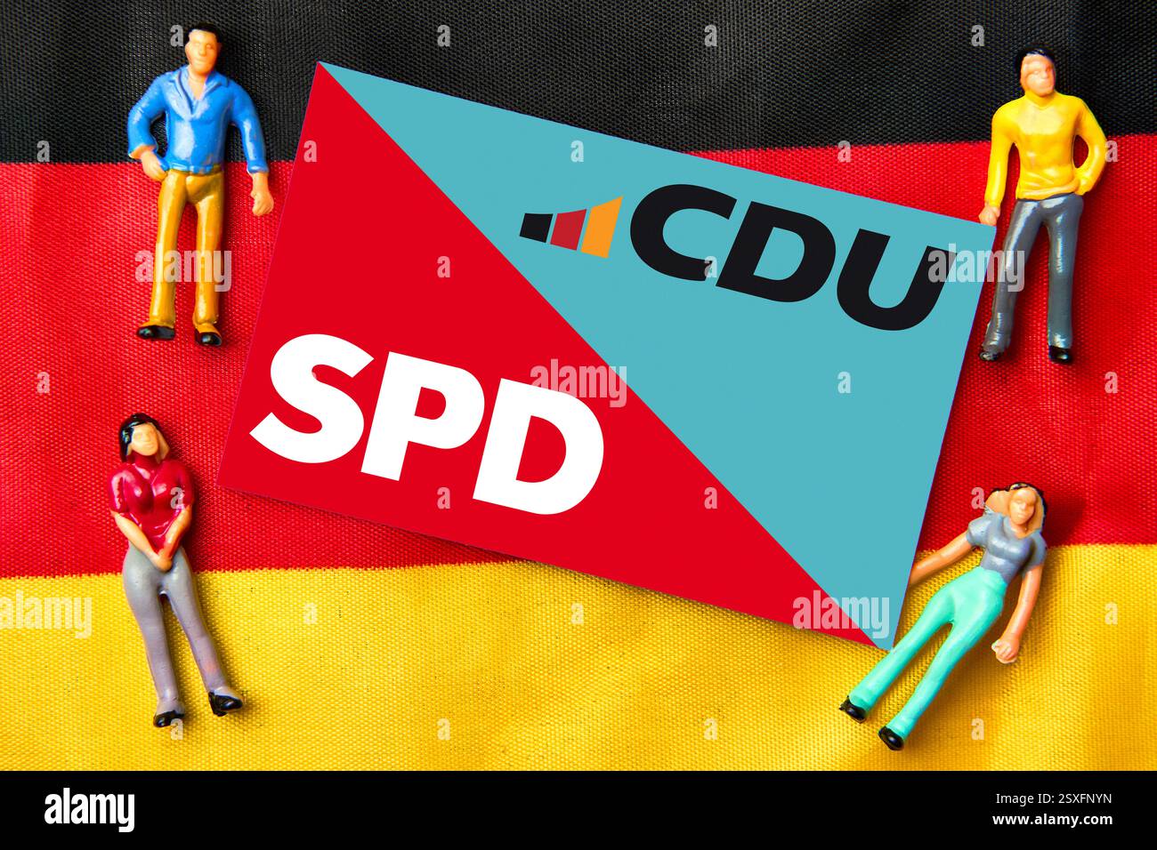 Bavaria, Germany - 24 February 2025: PHOTOMONTAGE, voters or citizens ...