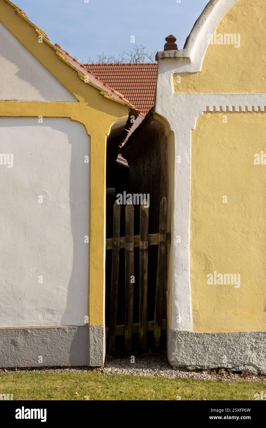 Detail of a historical houses built in style peasants baroque. Very ...